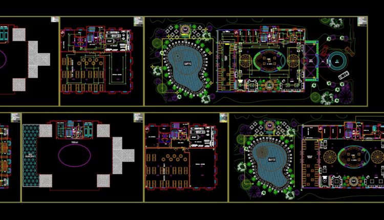 5 Floors 5 stars Hotel Elevations and Layout Plan AutoCAD File DWG - Free Cad Blocks, download ...