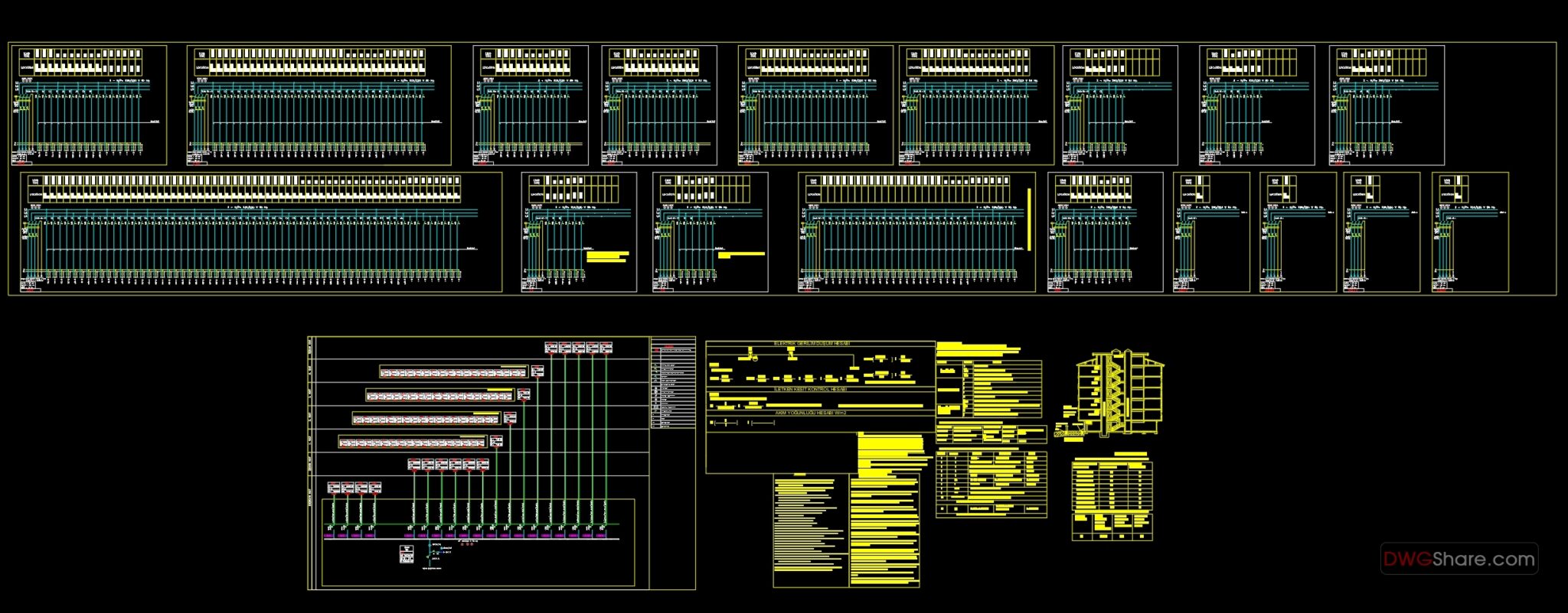 5 Floors 5 stars Hotel Elevations and Layout Plan AutoCAD File DWG