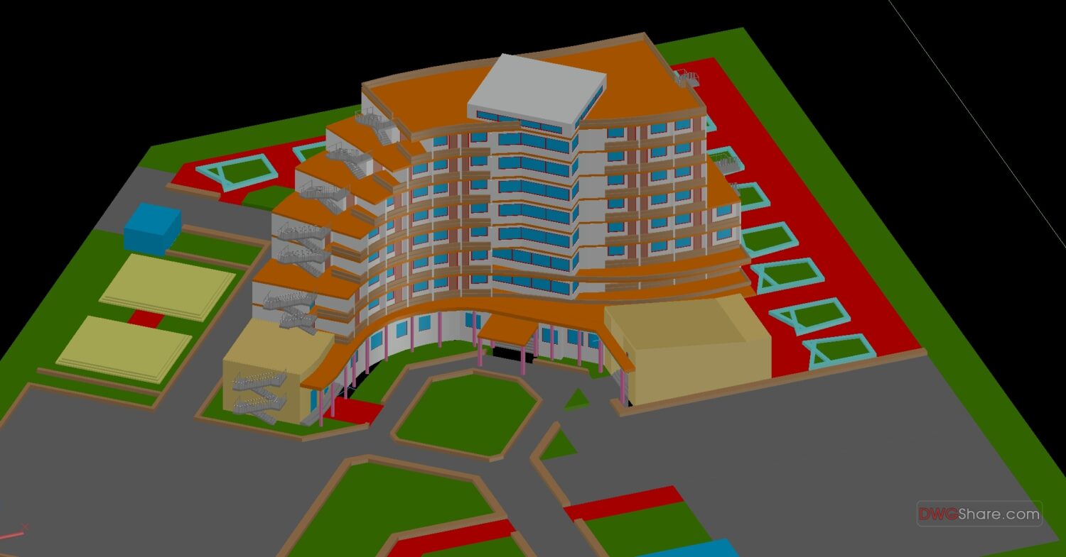 5-Star Hotel 3d Model AutoCAD File DWG