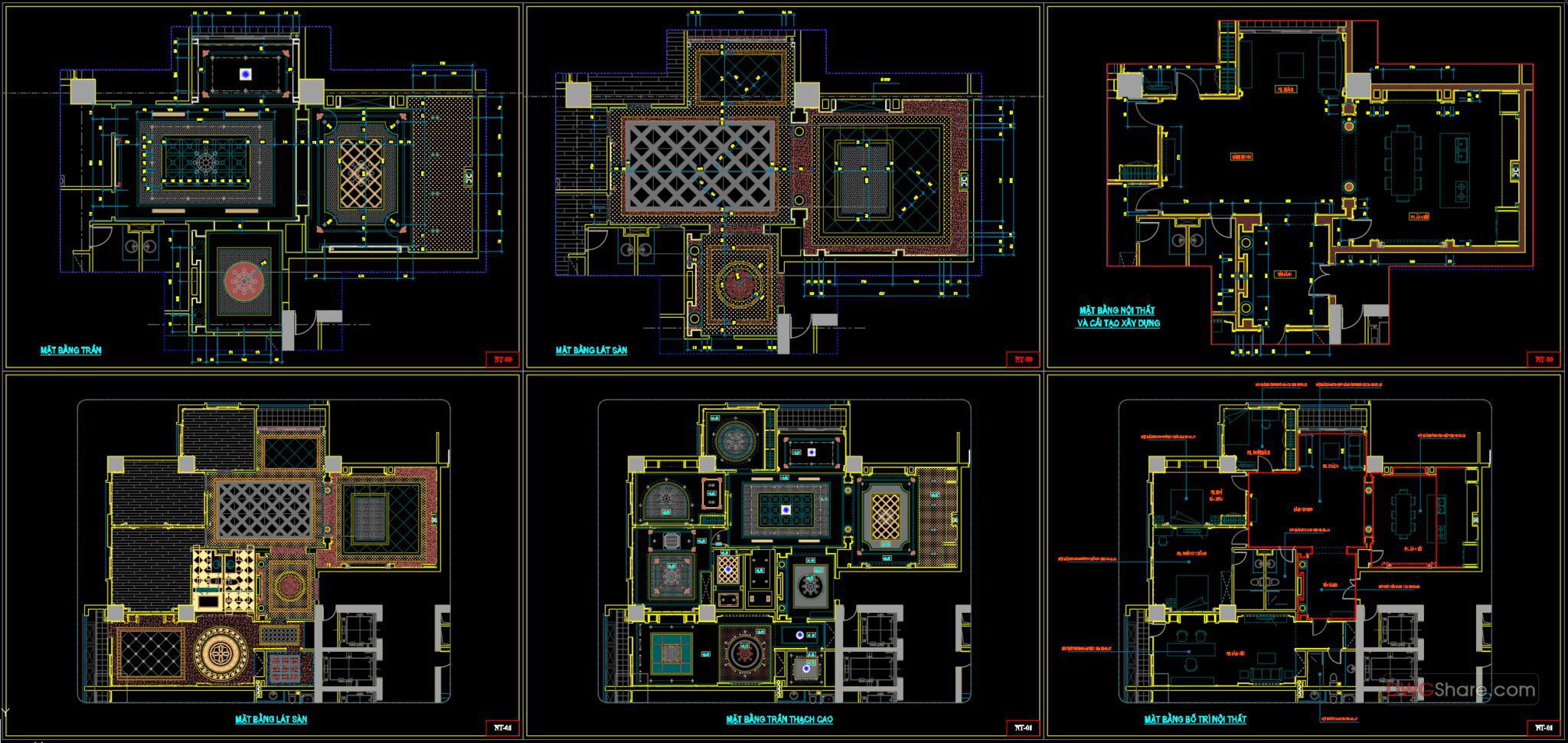 53.Wall cladding details, Ceiling Details Autocad Blocks