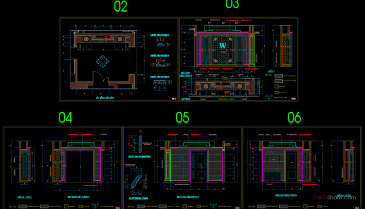 55.Wall cladding details, Ceiling Details Autocad Blocks - Free Cad ...