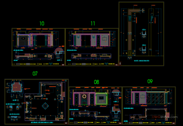 56.Wall cladding details, Ceiling Details Autocad Blocks