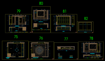 58.Wall cladding details, Ceiling Details Autocad Blocks