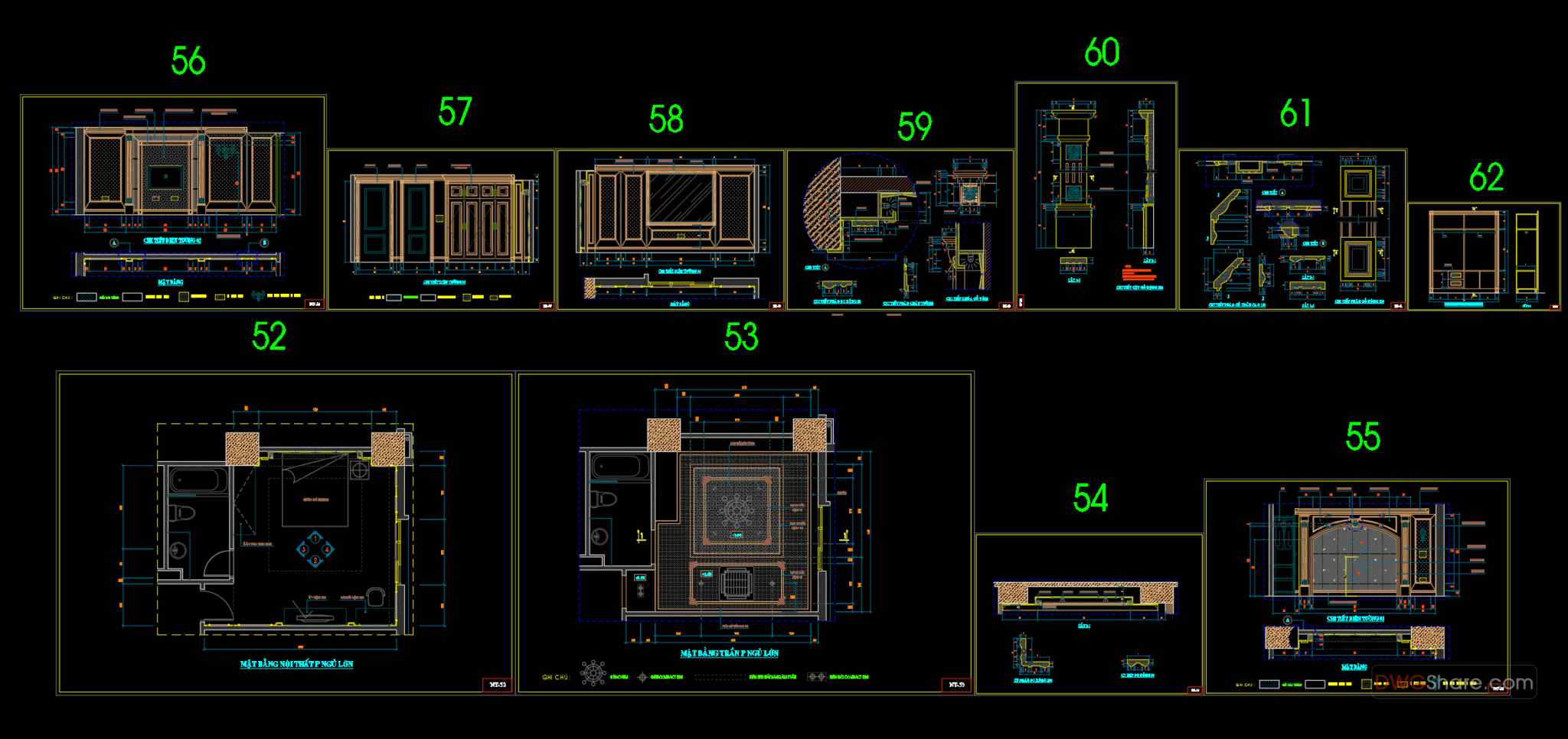 59.Wall cladding details, Ceiling Details Autocad Blocks