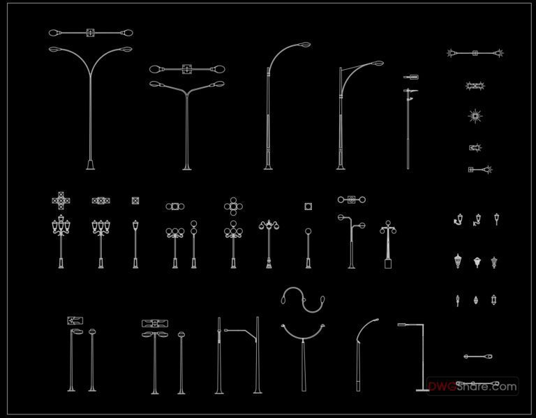 61.Street Lighting Blocks Autocad