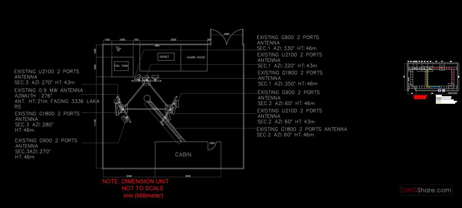 62.Cad File of Tower Antenna Electric Scheme Details For Free Download