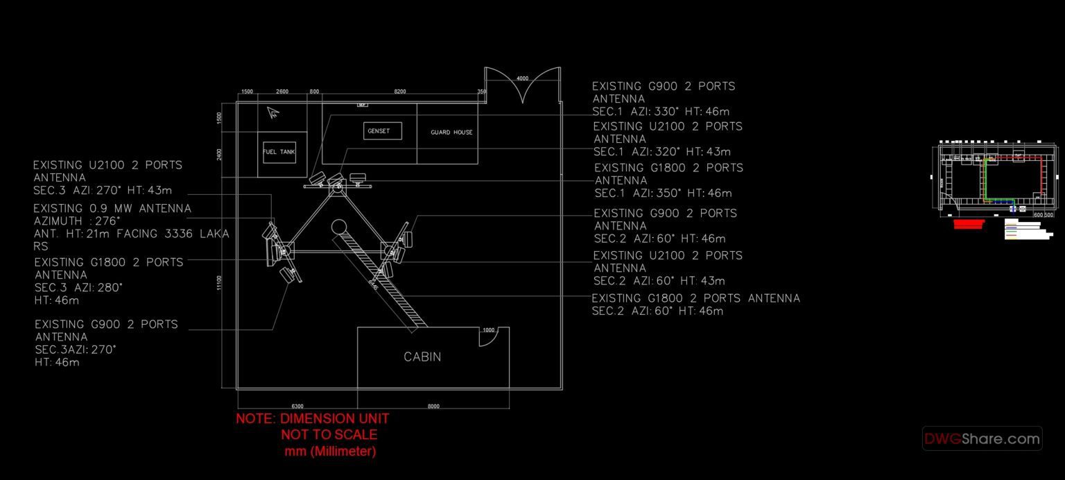 62.Cad File of Tower Antenna Electric Scheme Details For Free Download