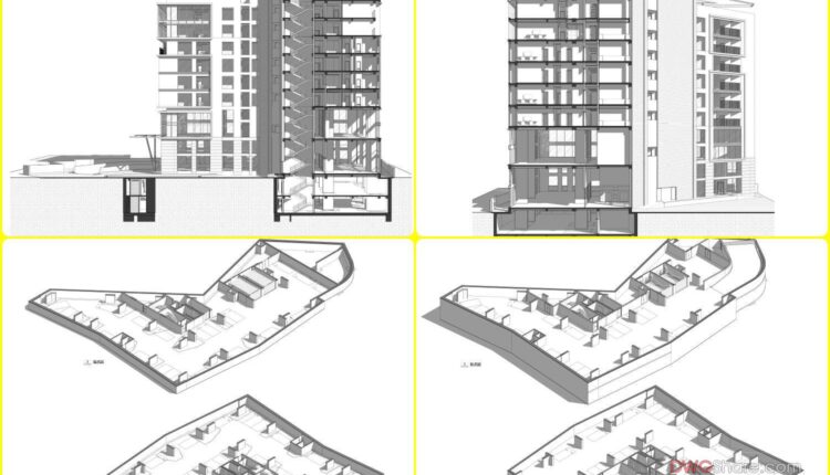 8 Floors Apartment building PDF File Free Download - Free Cad Blocks ...