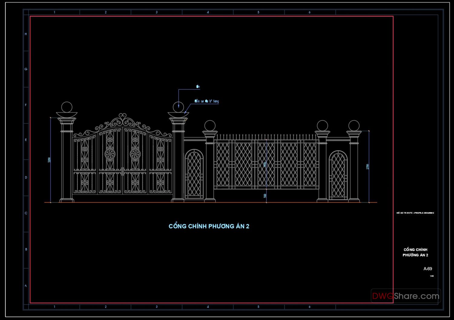 85.Gate Plans DWG With Detailing For Free Download