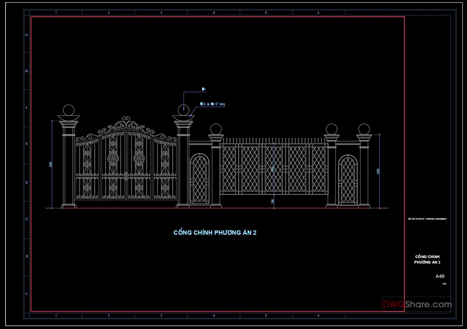 85.Gate Plans DWG With Detailing For Free Download
