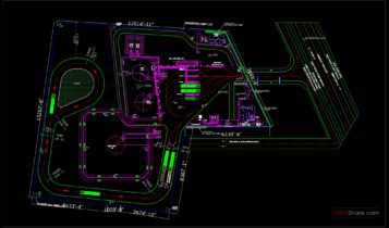 26.Circular Stadium Layout and Section CAD