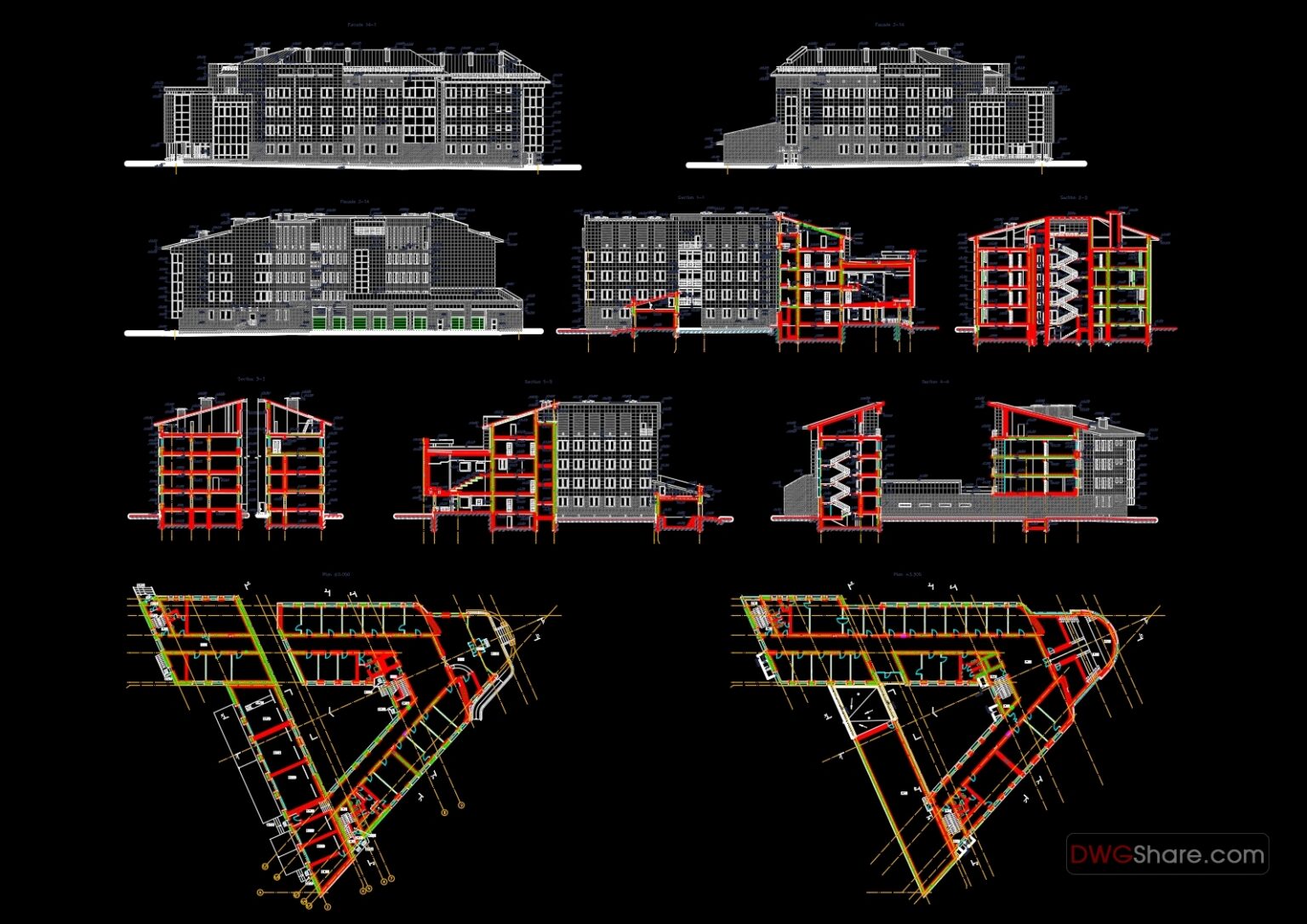 Administrative Building free AutoCAD drawings