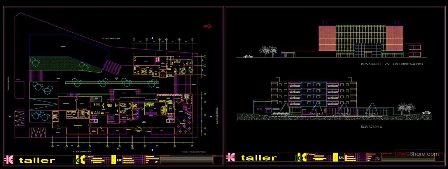 Apart Hotel Plan and Elevation AutoCAD File DWG