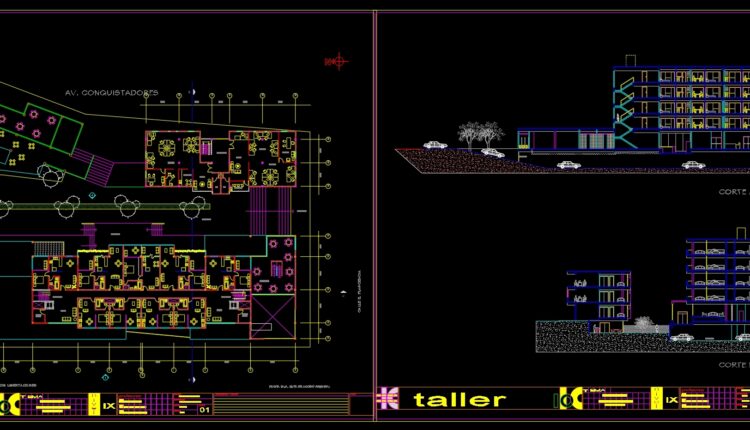 Apart Hotel Plan and Elevation AutoCAD File DWG - Free Cad Blocks ...