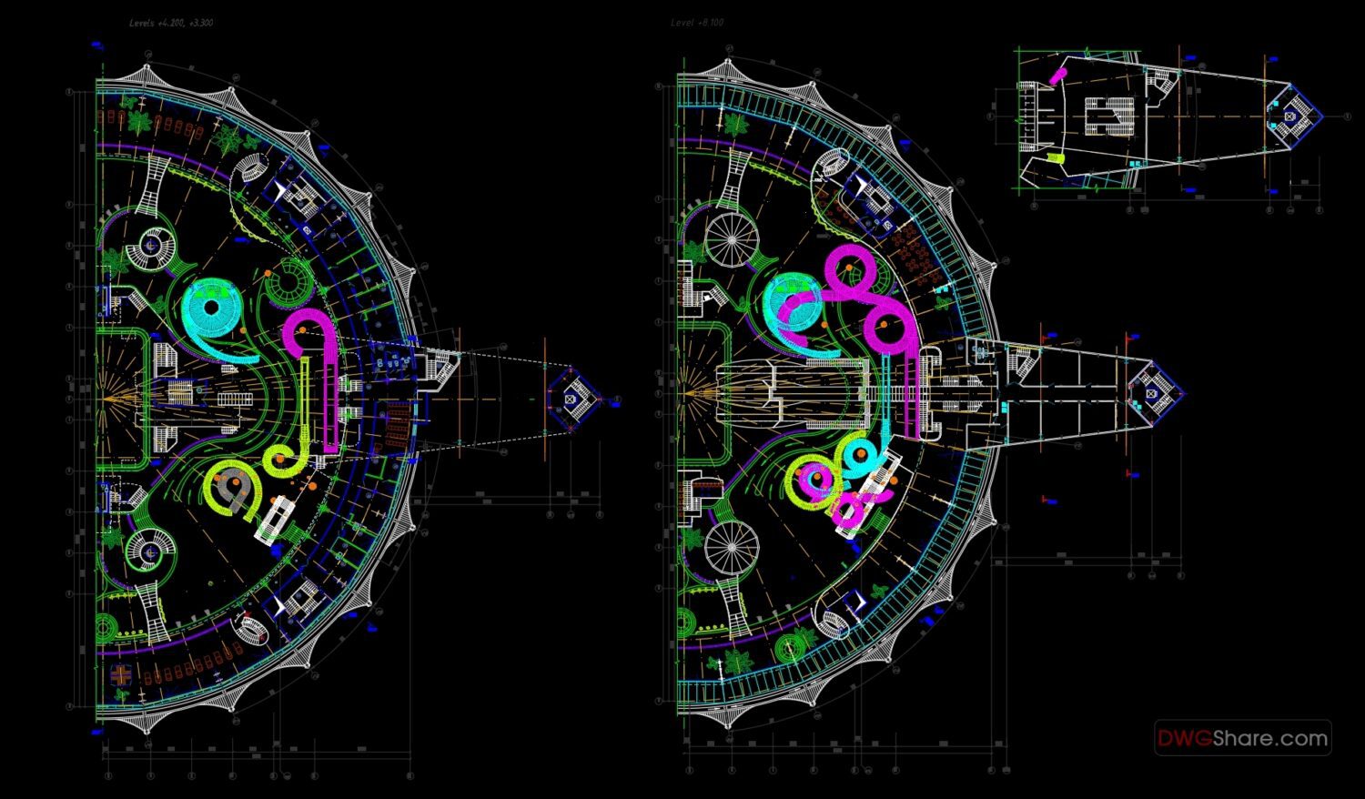 Aquapark free AutoCAD drawings