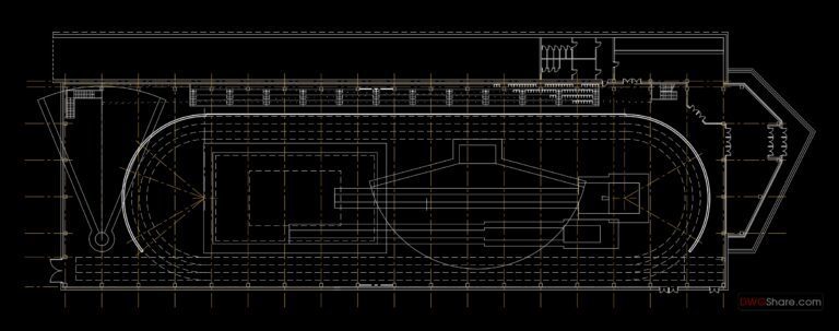 Athletics Arena free AutoCAD drawings