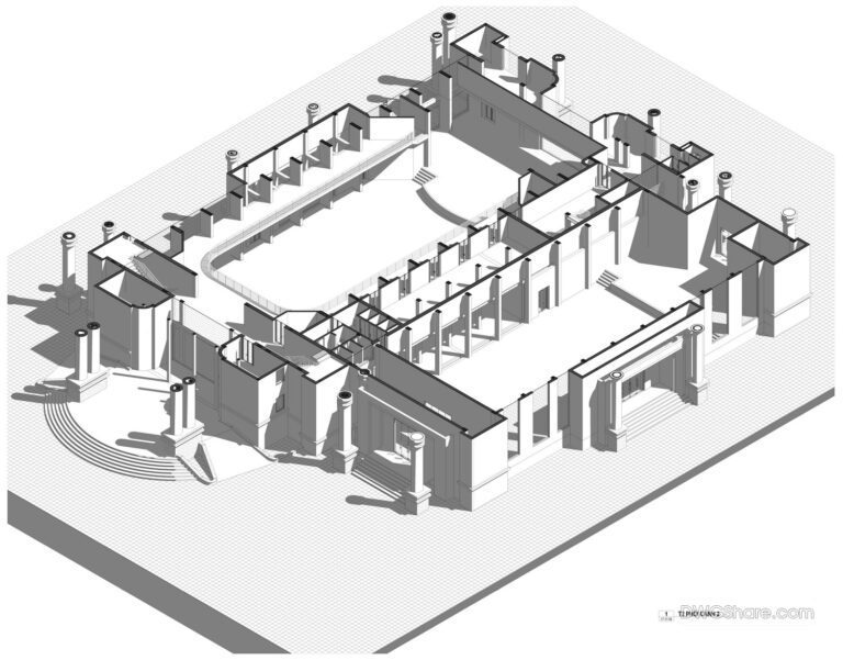 Auditorium Details With 800 Seats Full Project File