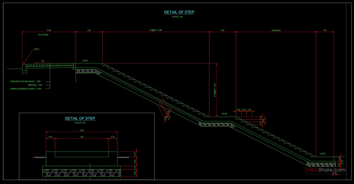Bus Stop Plan and Sections Details AutoCAD File DWG