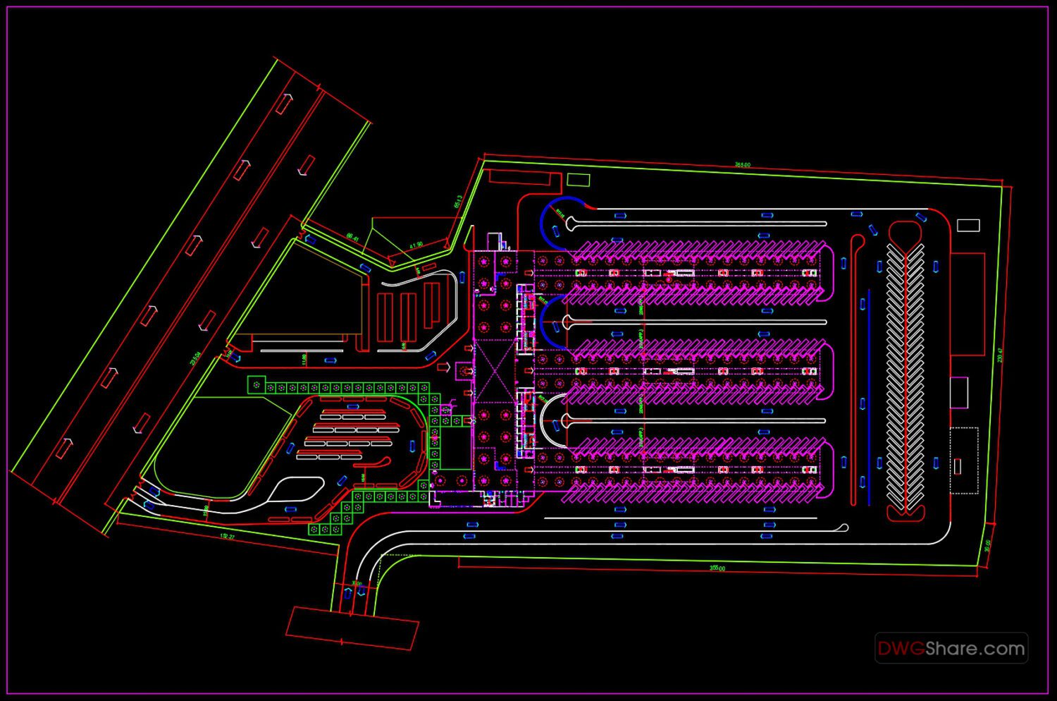 Bus Terminal Project Design AutoCAD File DWG