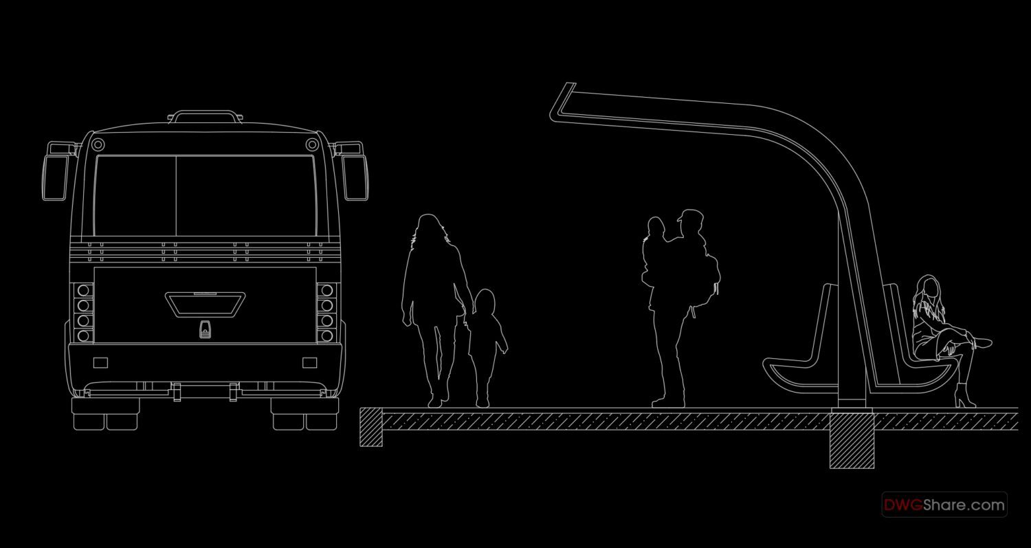 Bus stop free AutoCAD drawings