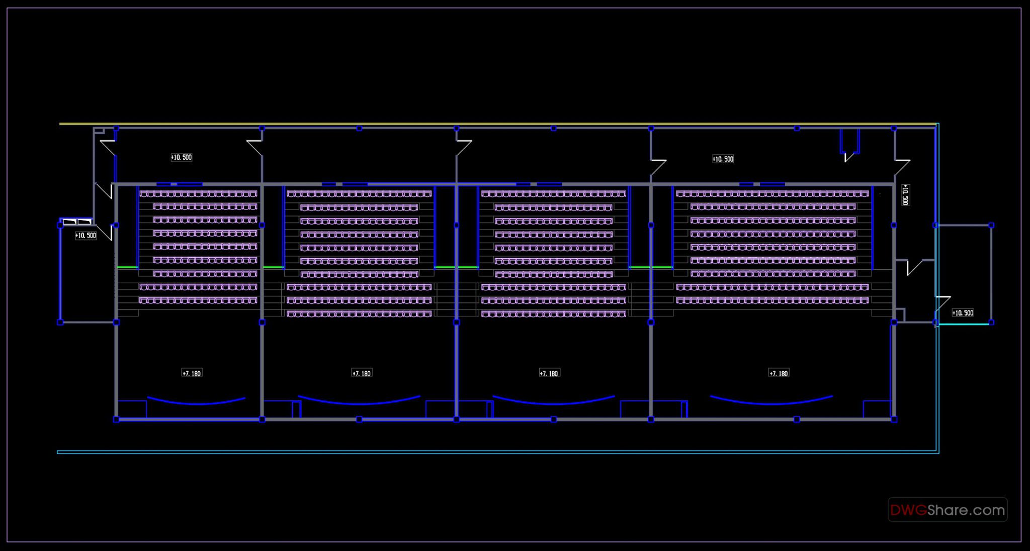 Cinema Design Plan free AutoCAD drawings