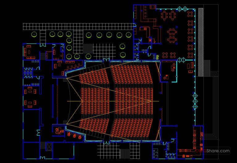 Concert Hall free AutoCAD drawings
