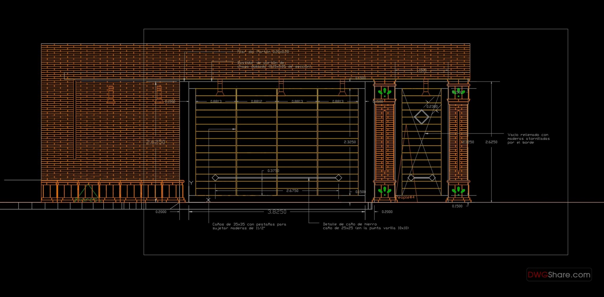 Dinner Door Of Entrance 3D Model AutoCAD File Free Download