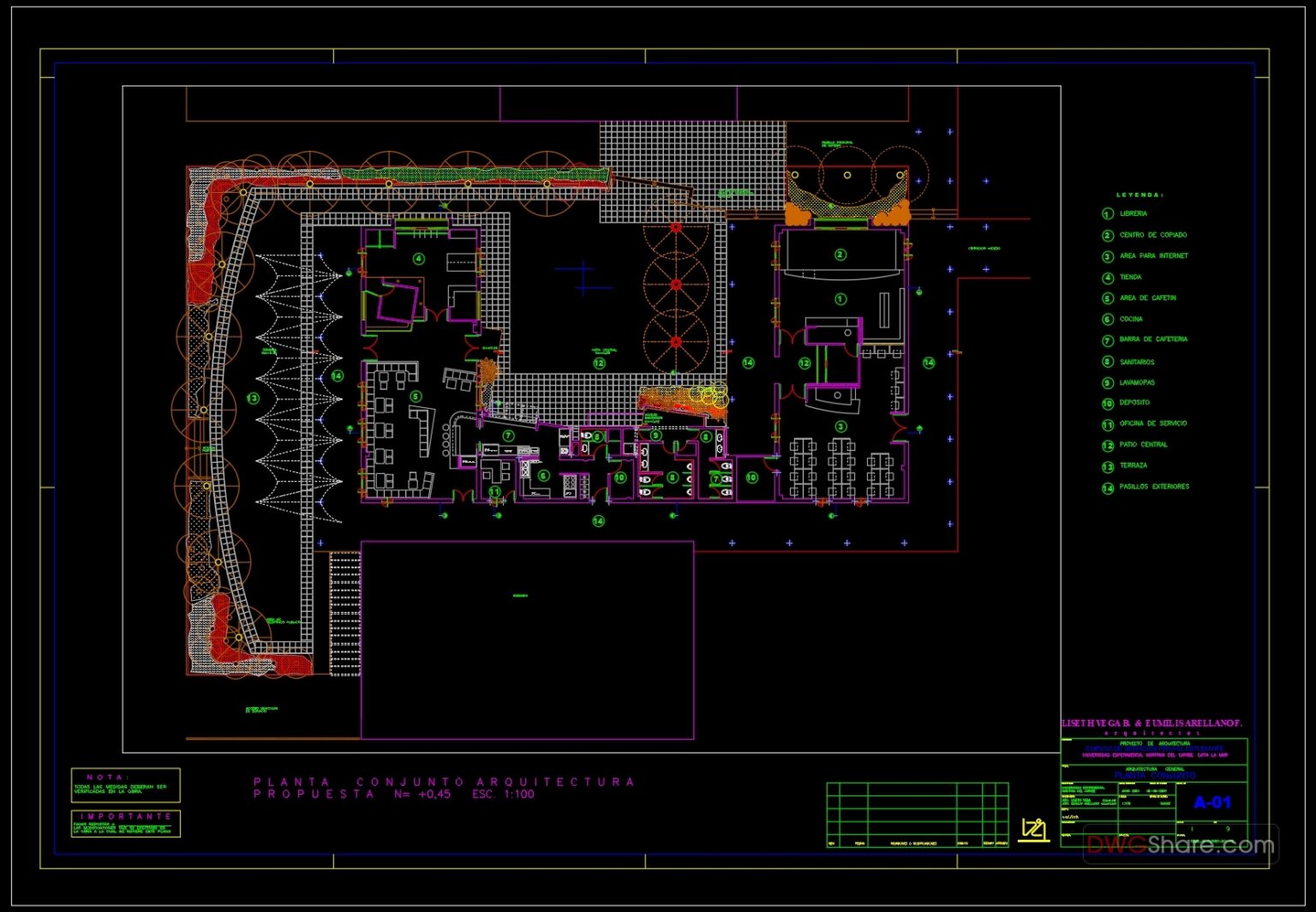Experimental University Layout Plan AutoCAD File DWG