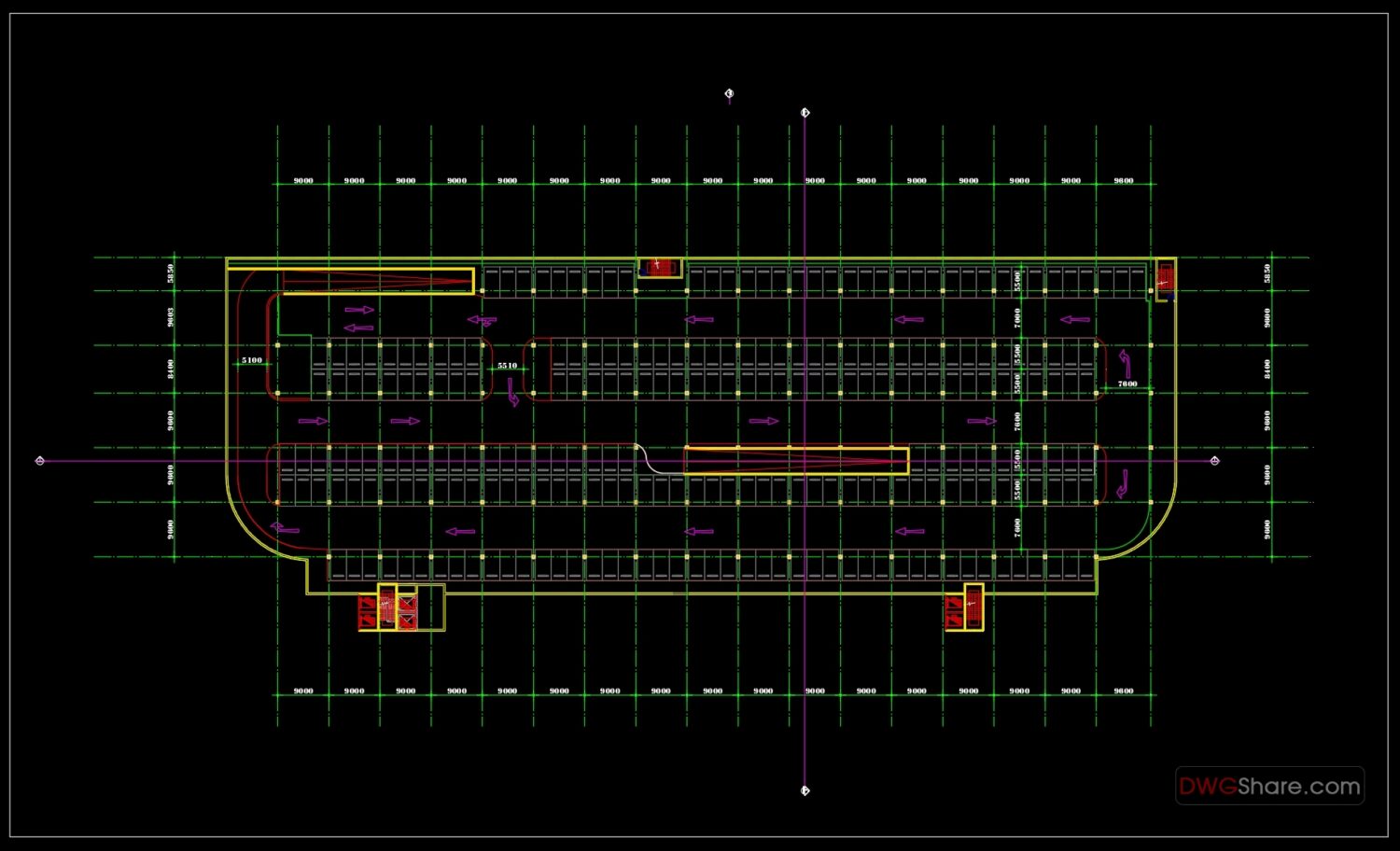 Hospital Parking Layout Plan AutoCAD File DWG
