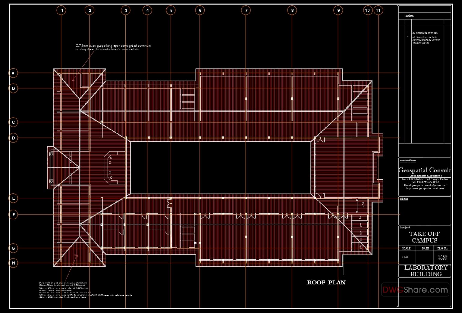 Laboratory Building Block Design Plan AutoCAD File DWG