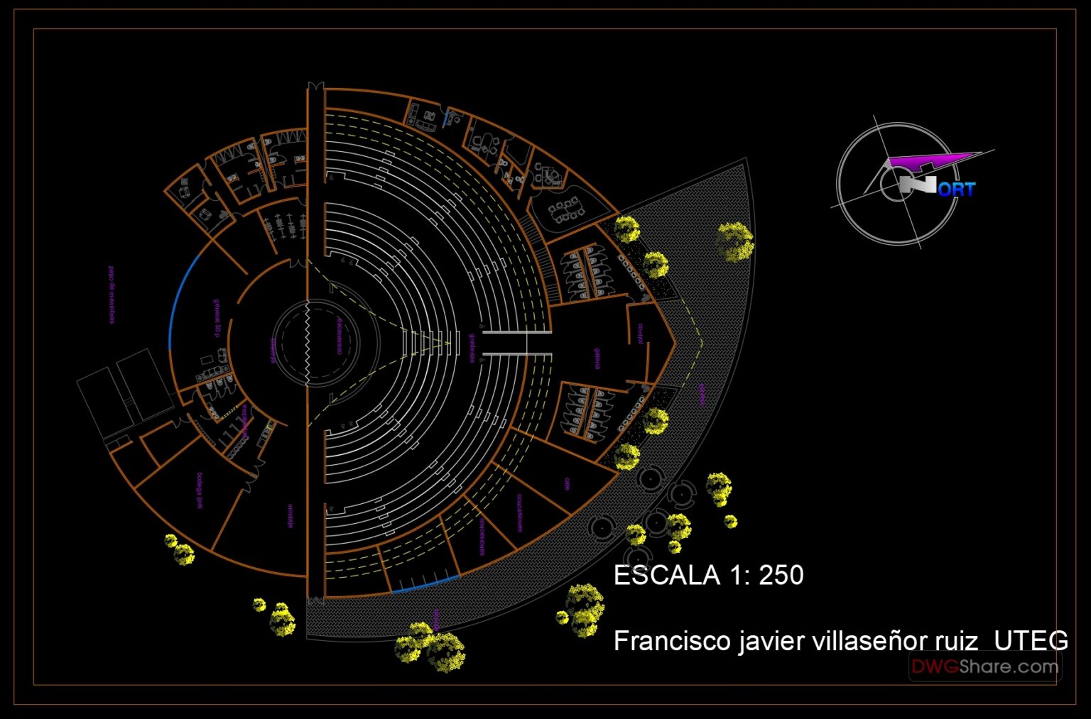 Outdoor Theater Design Plan AutoCAD File DWG