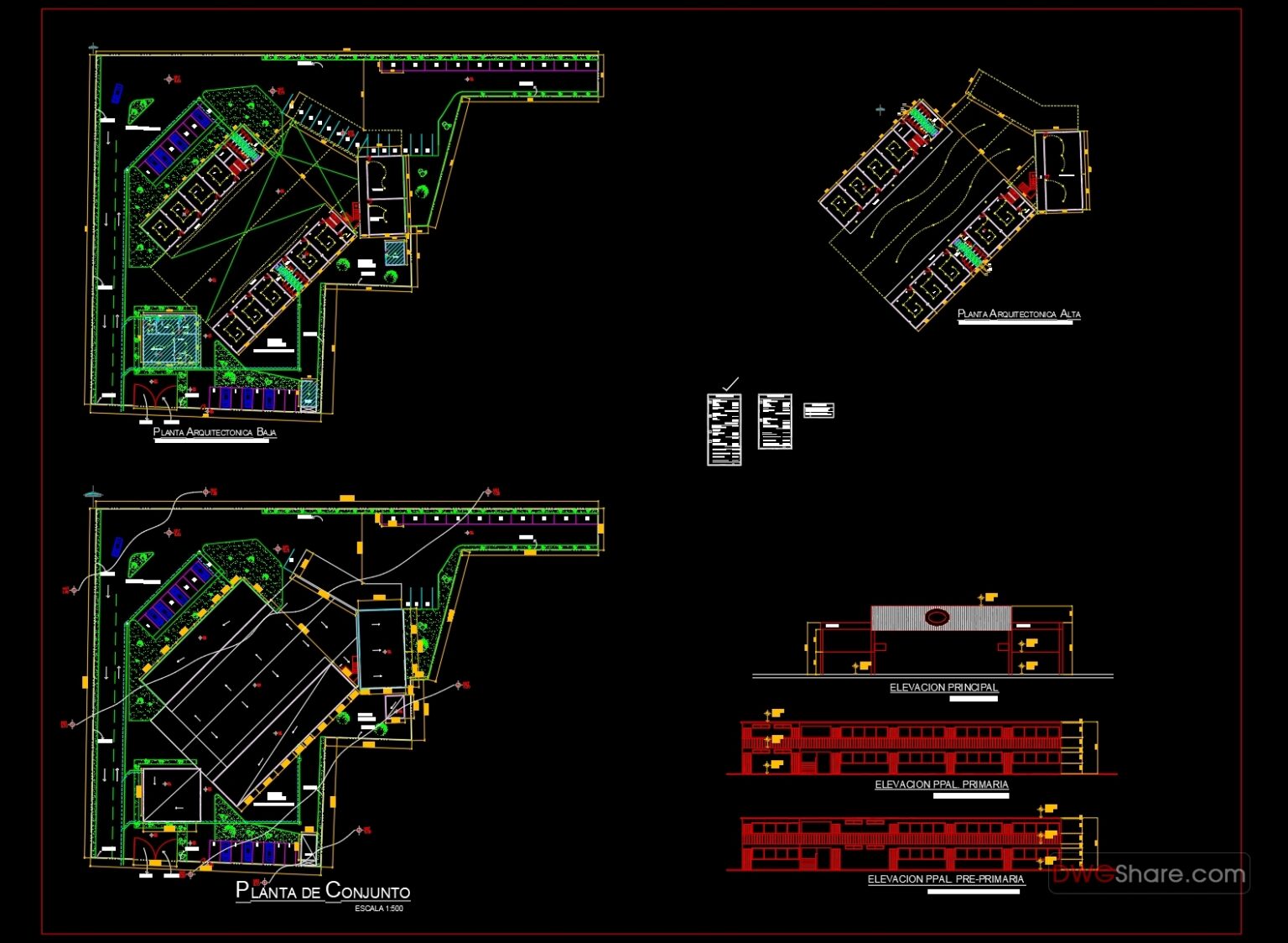 School Architecture Plan AutoCAD File DWG