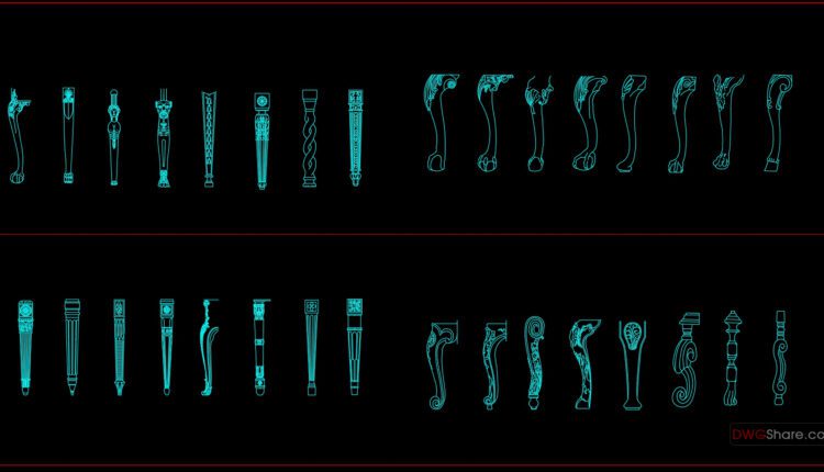 107.Neoclassical Style Decor CAD Design Elements (1) - Free Cad Blocks ...