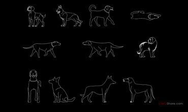 18.Dogs free AutoCAD drawings