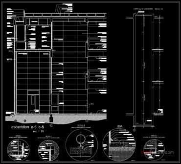 2 Storey building, construction detail sections AutoCAD Drawing