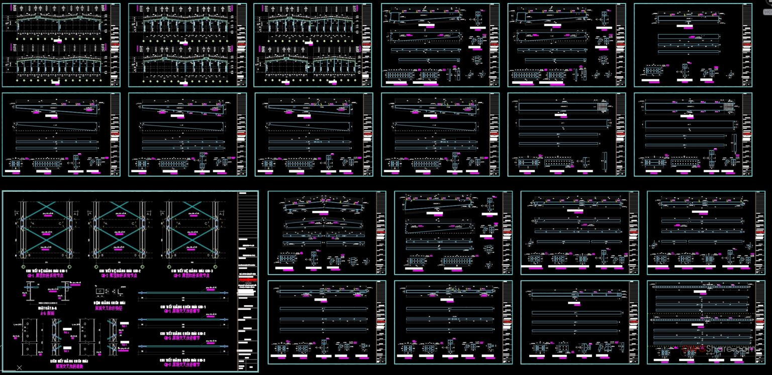 21.Steel Structure Design With All Elements Details CAD
