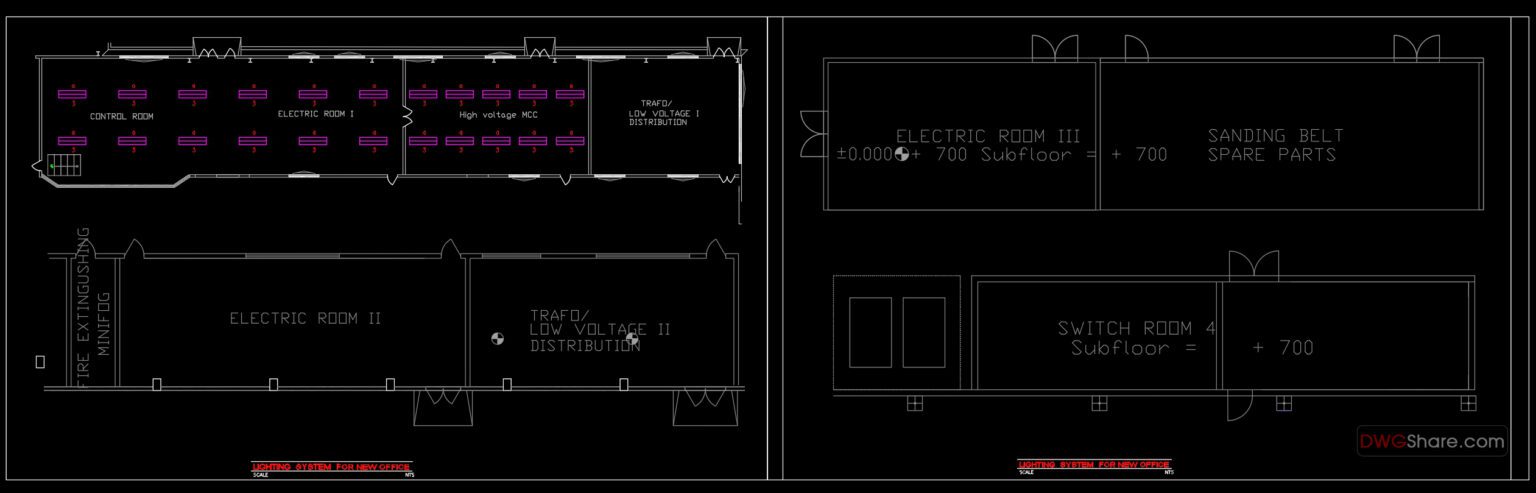 22.Factory Lighting Layout Plan Details Autocad