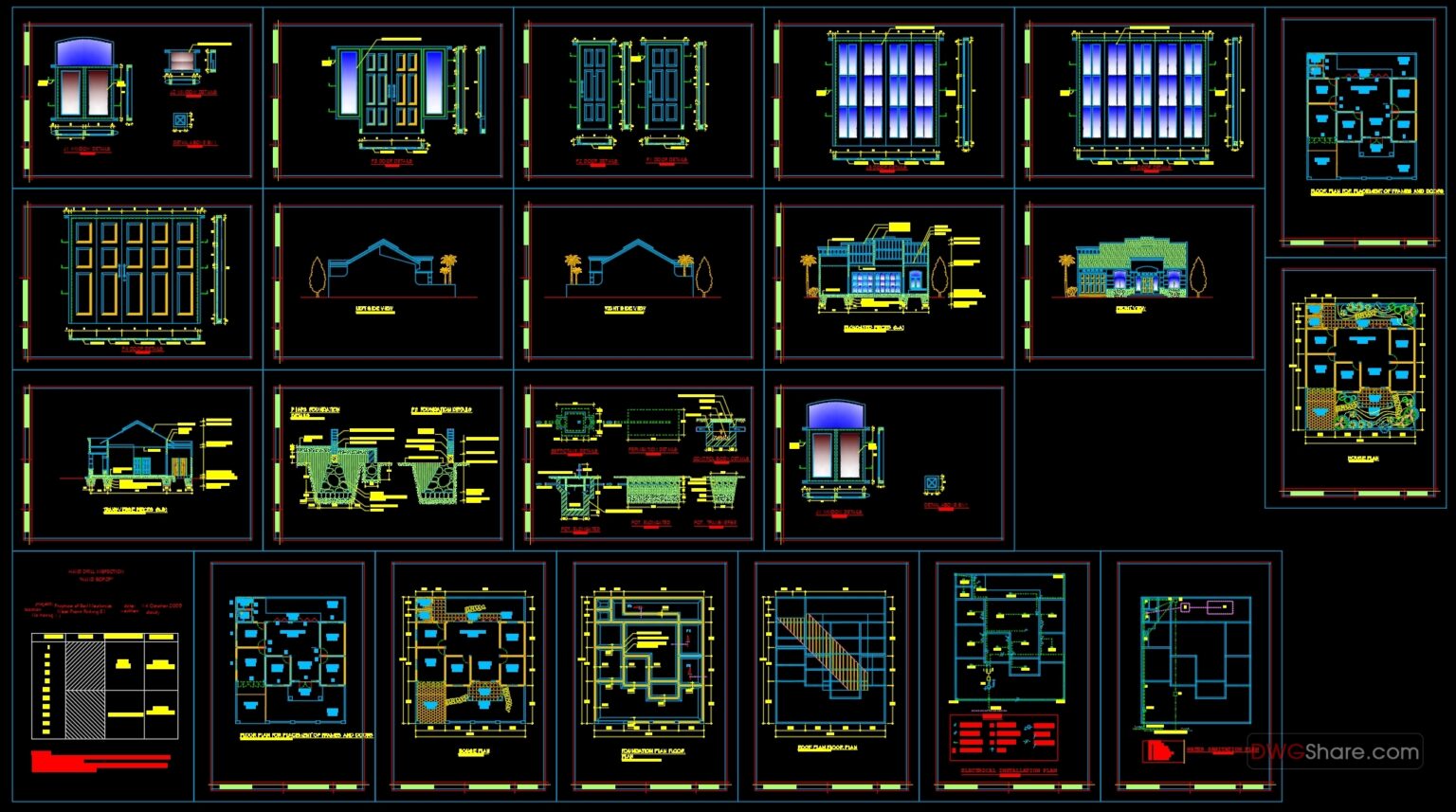 3 Projects of Duplex Residential AutoCAD File Free Download