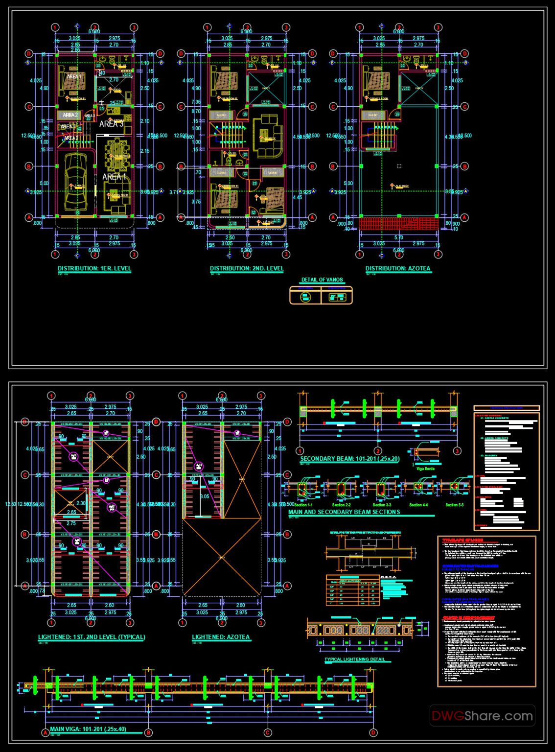 3-Story House a Complete Project AutoCAD File Free Download