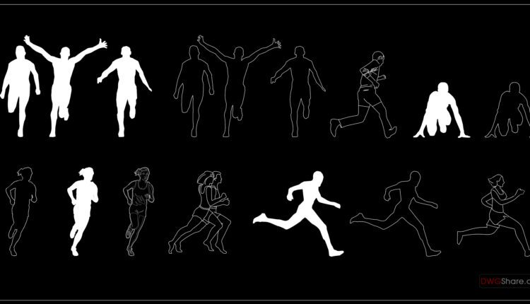 30.People running free AutoCAD drawings - Free Cad Blocks, download DWG ...