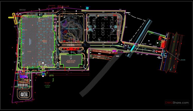34.Cad File of Landscape Design Roadway Project Layout Plan For Free ...