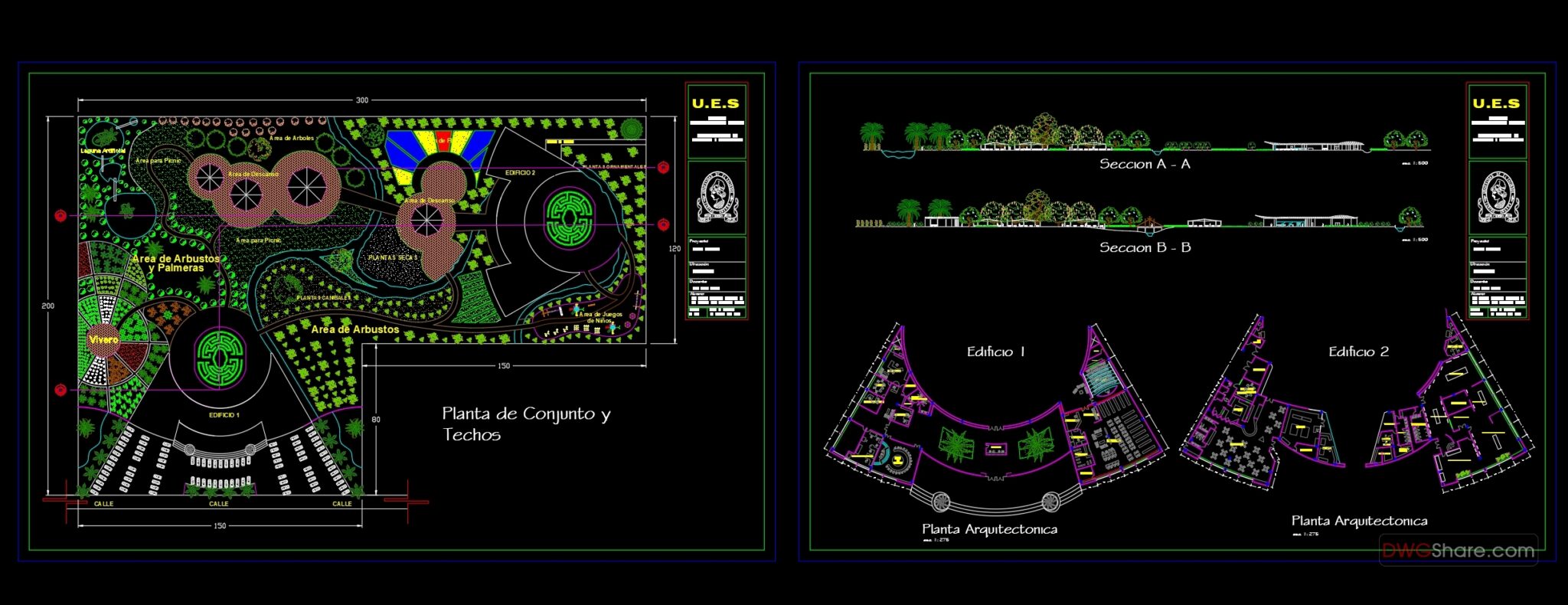 35.Botanical Park Workshop CAD | Free Cad Blocks, download DWG models ...