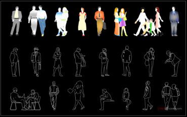 35.Casual people 2 free AutoCAD drawings