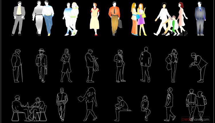 35.Casual people 2 free AutoCAD drawings - Free Cad Blocks, download ...