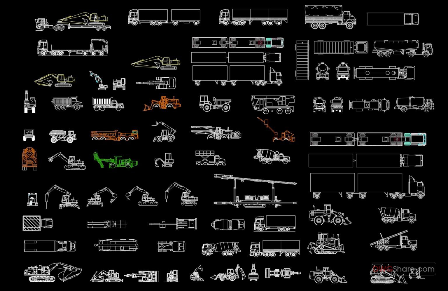 35.Construction Machines | Free Cad Blocks, download DWG models for ...