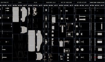 22.A set of trees and shrubs color top view AutoCAD blocks