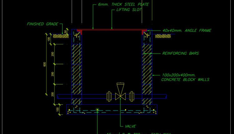 36.Valve Box Section Details Autocad Drawing DWG - Free Cad Blocks ...