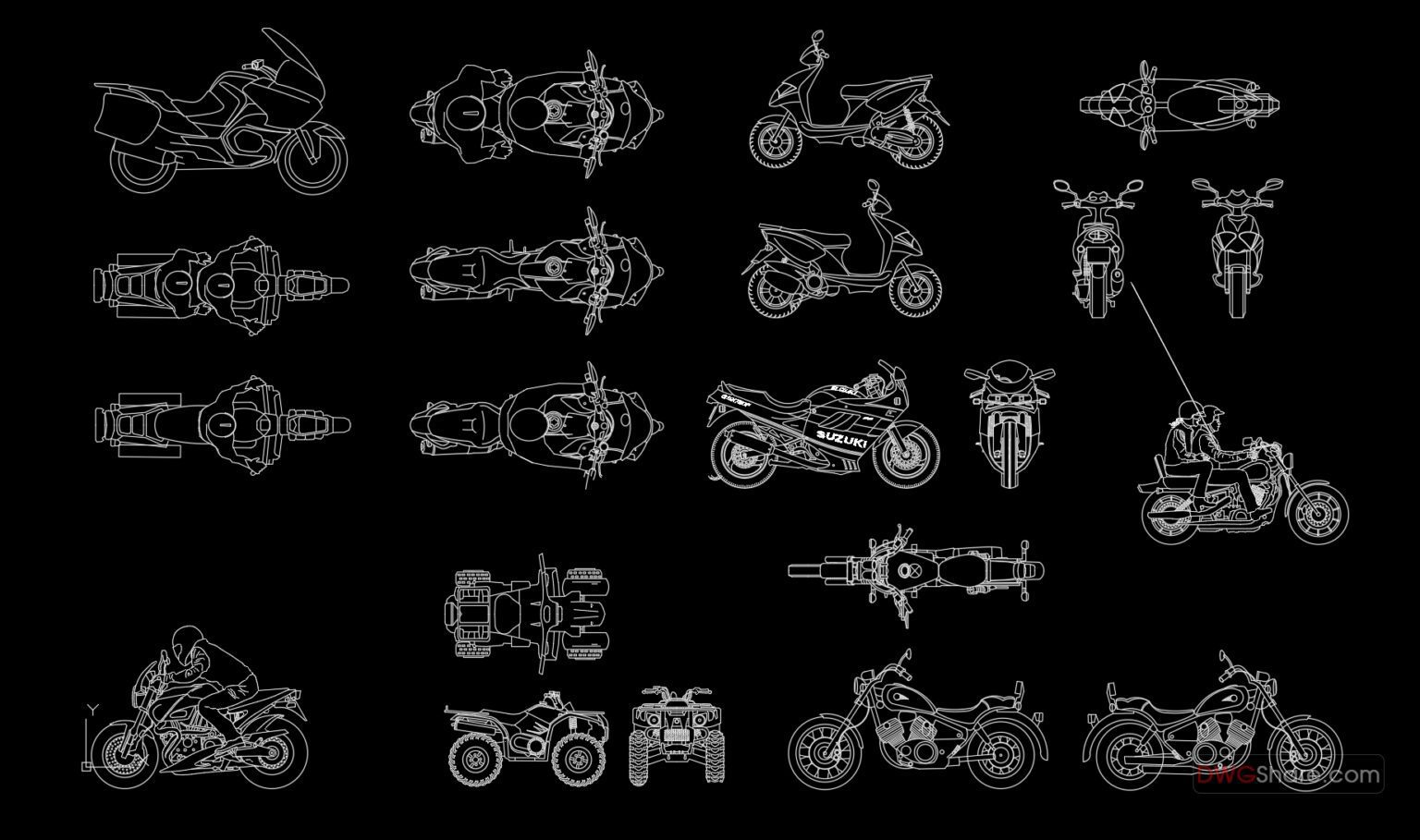 37.Moto 1 free AutoCAD drawings