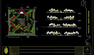 22.A set of trees and shrubs color top view AutoCAD blocks