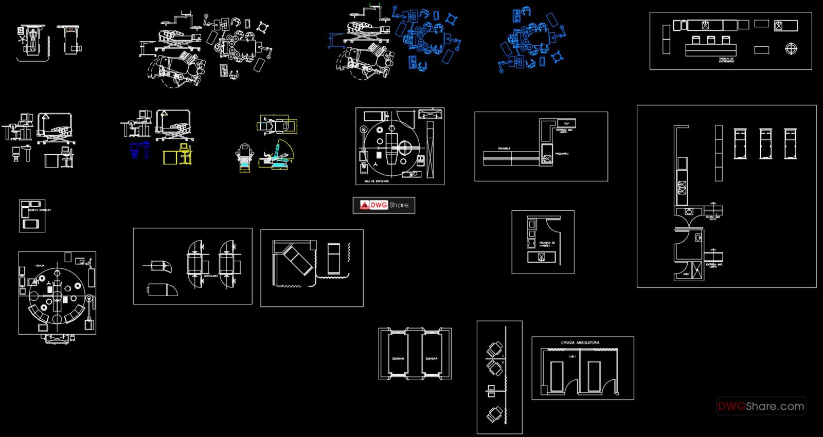 38.Medical Furniture and Equipment Blocks - Free Cad Blocks, download ...